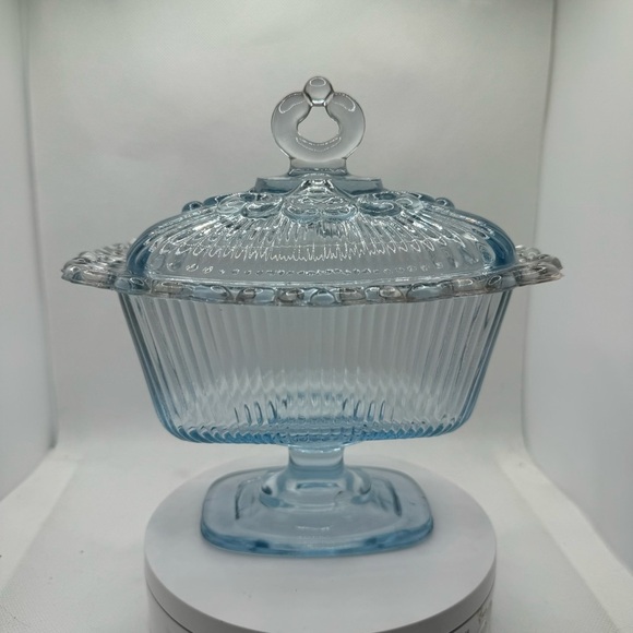Indiana Glass | Dining | Vintage Indiana Glass Light Blue Old Colony ...
